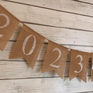 Graduation Burlap Banner 2023 Grad Congrats Grad - Etsy