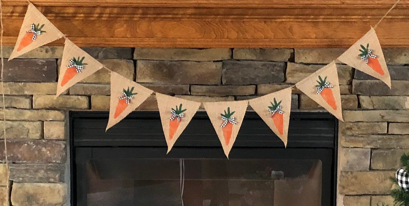 Farmhouse Carrot Banner Spring Carrot Banner Black and white | Etsy