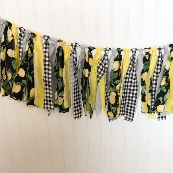 Lemon Rag Tie Garland Lemon Banner | Etsy