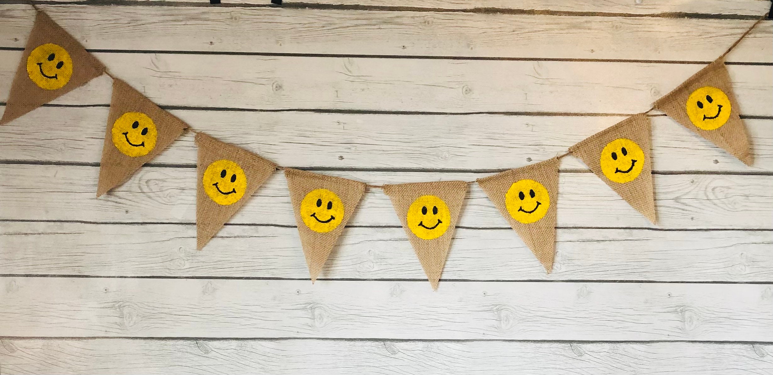 Smiley Face Burlap Banner Happy Face Banner Classroom Banner - Etsy