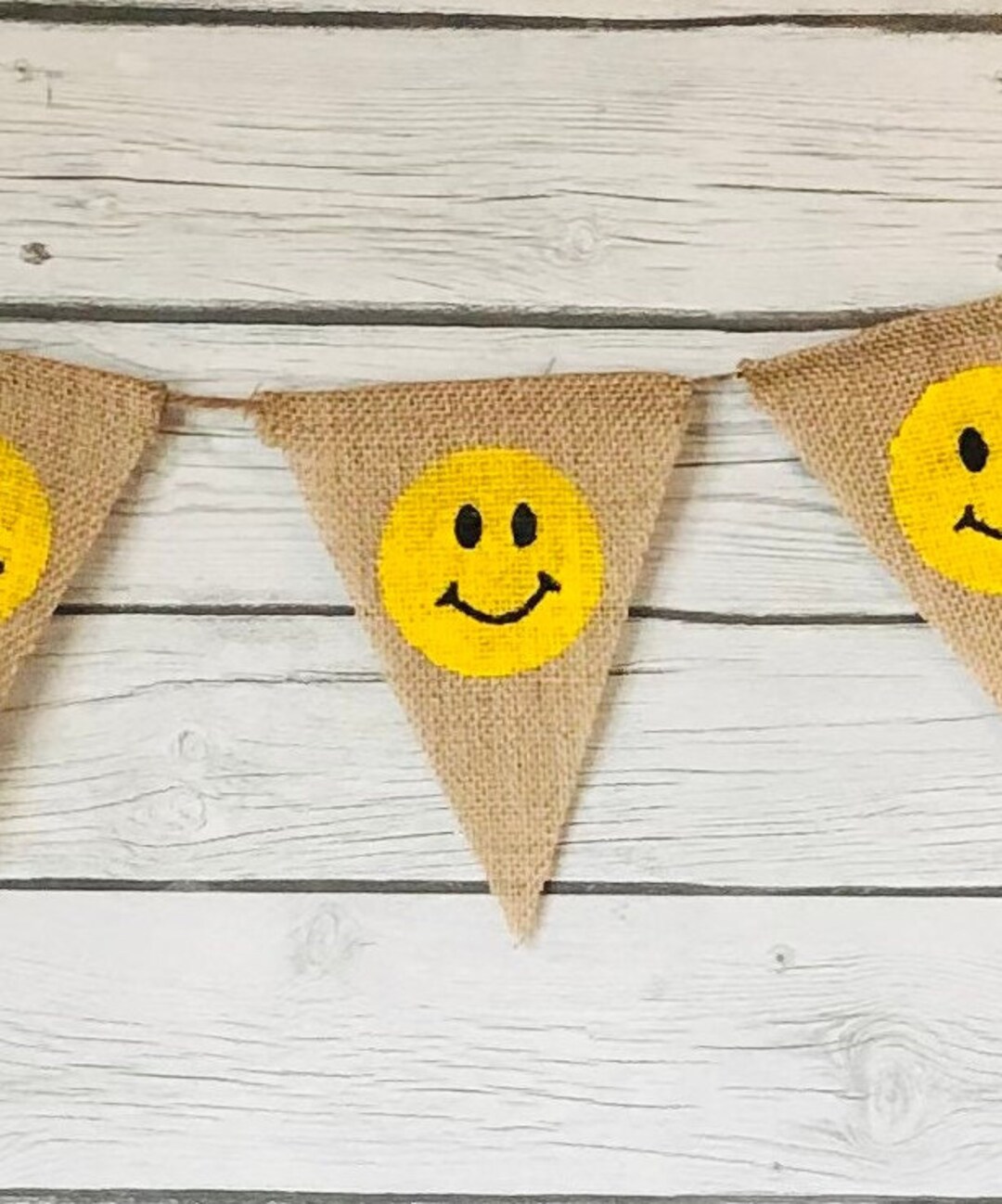 Smiley Face Burlap Banner, Happy Face Banner, Classroom Banner - Etsy