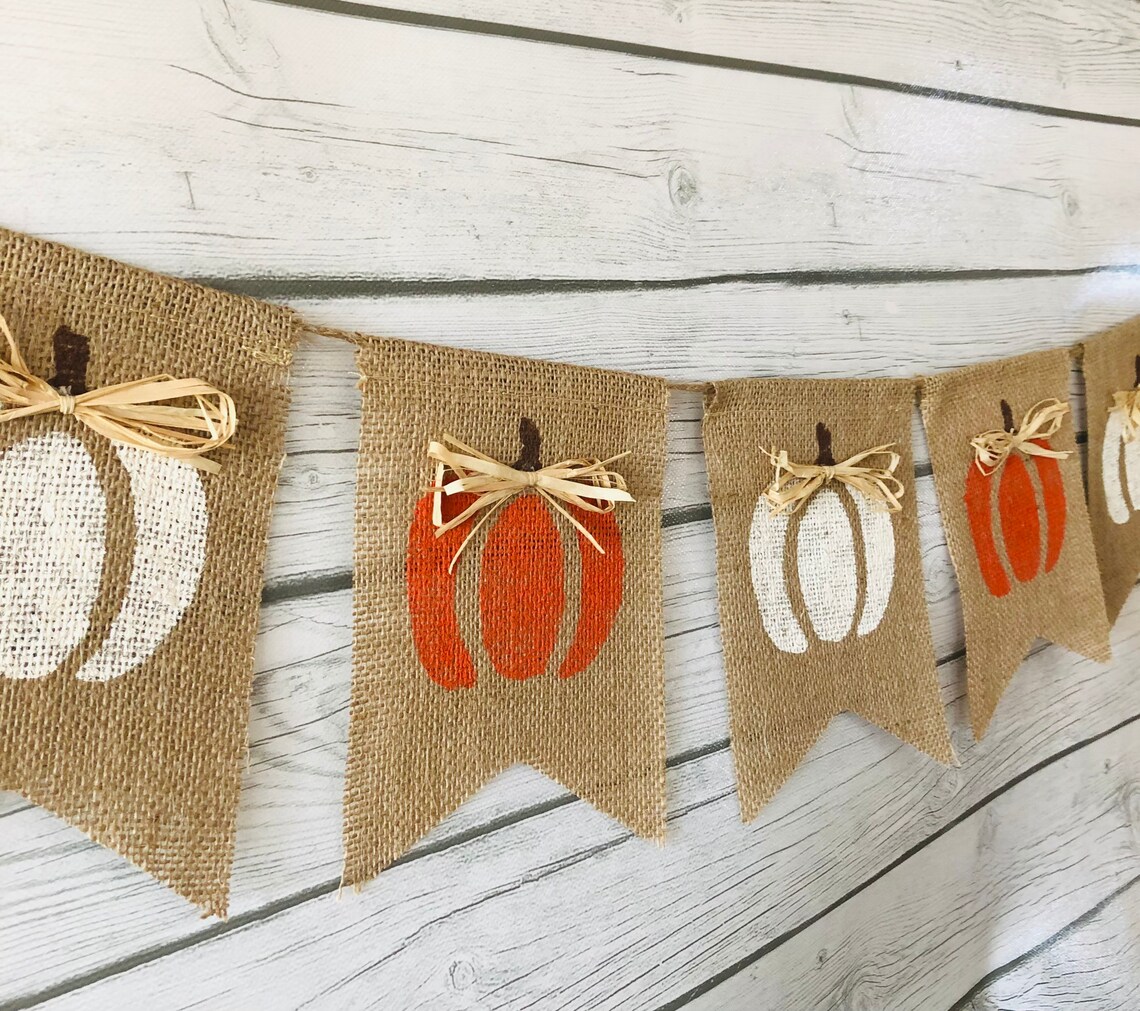 Rustic Fall Pumpkin Banner Fall Pumpkin Banner Fall Burlap - Etsy