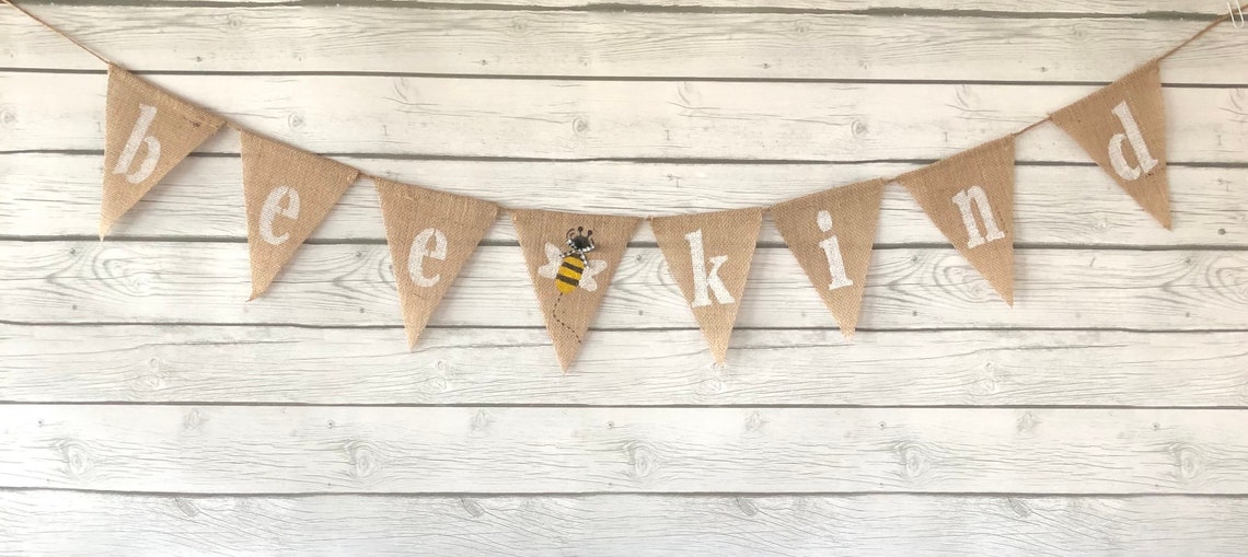 Bee Kind Burlap Banner Bee Banner Classroom Banner - Etsy