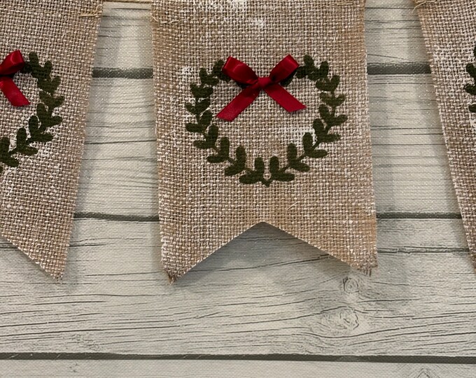 Rustic Heart Wreath Banner, Rustic Valentine Banner, Valentine Heart ...