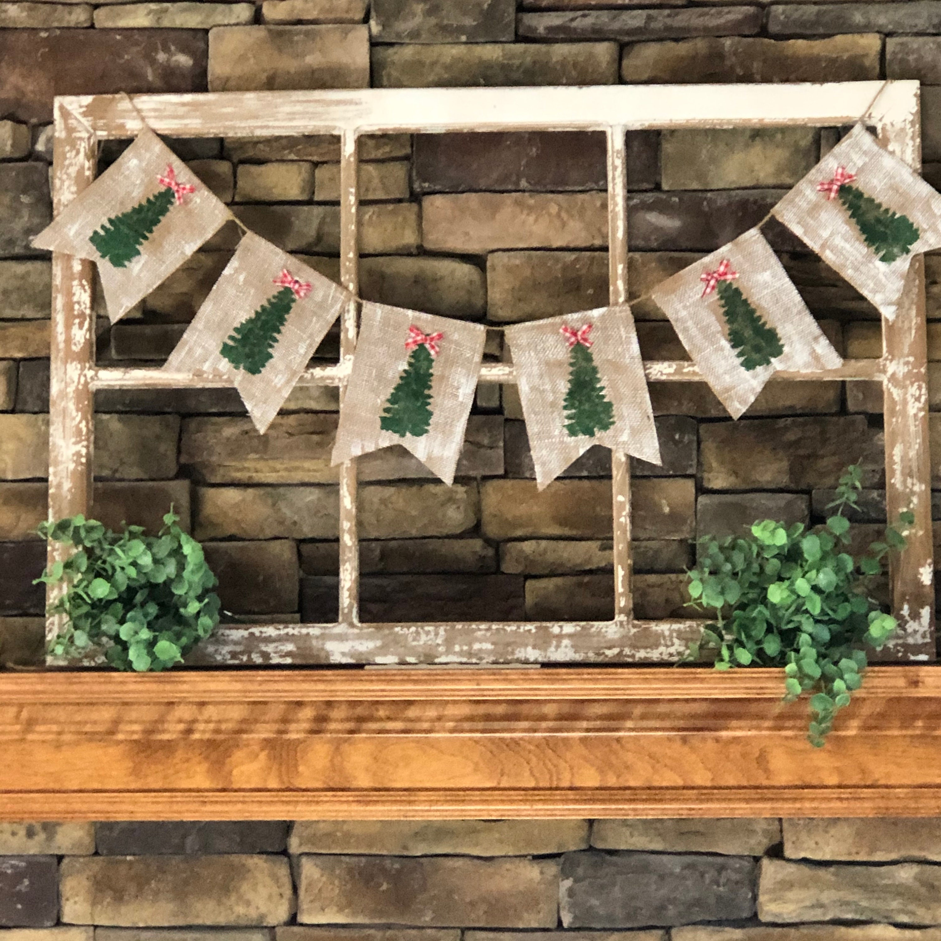 Rustic Tree Banner Burlap Tree Banner Christmas tree banner | Etsy
