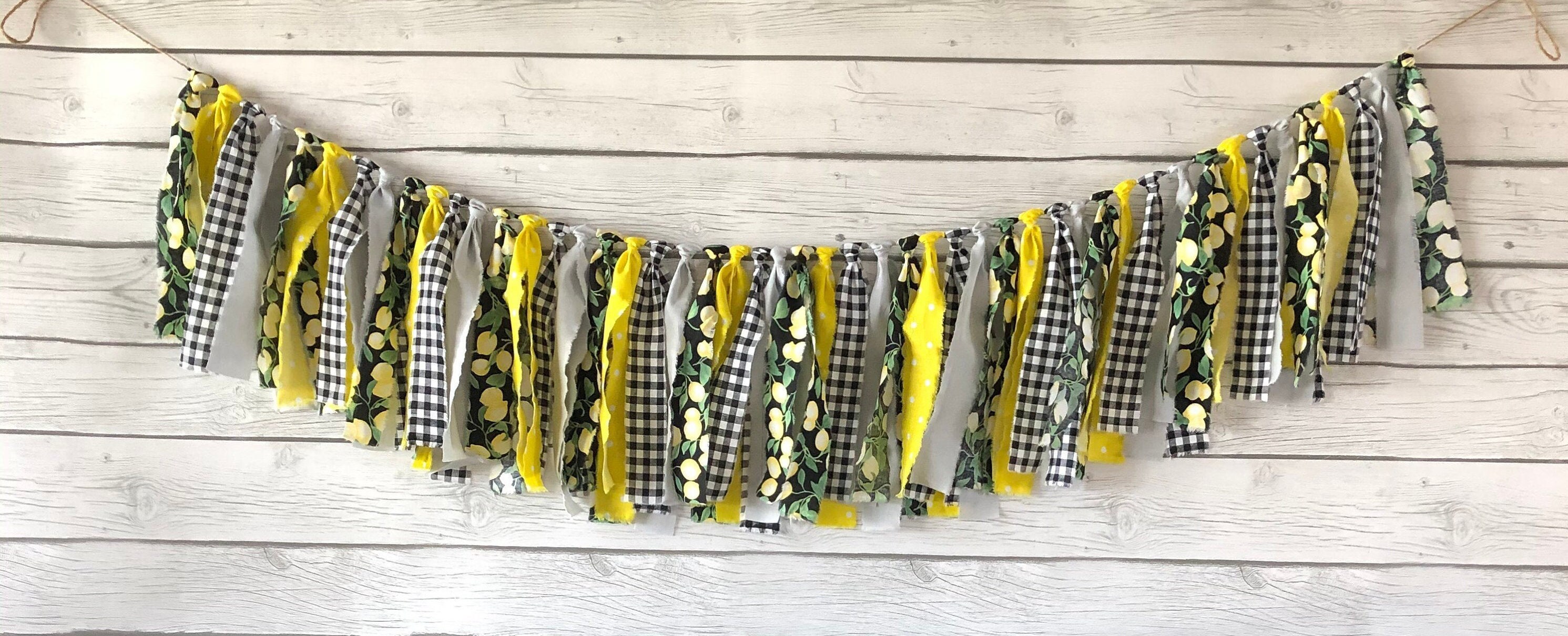 Lemon Rag Tie Garland, Lemon Banner - Etsy