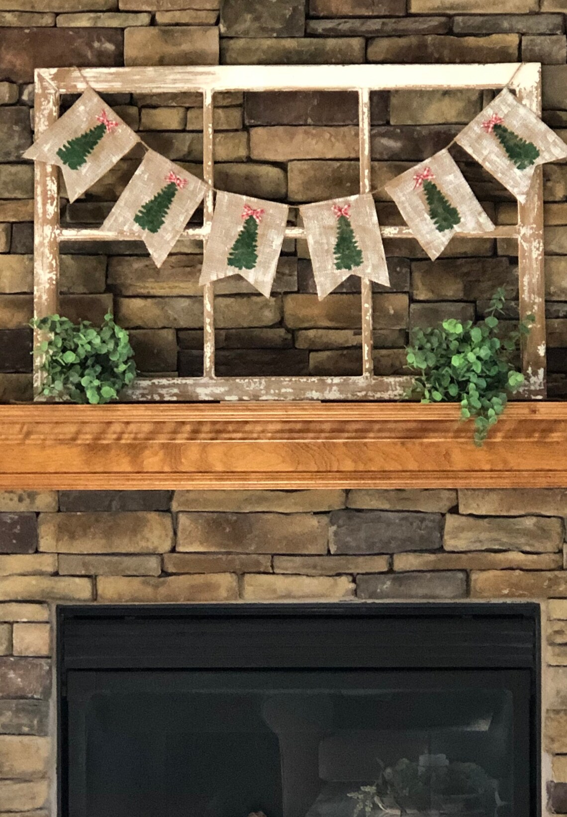 Rustic Tree Banner Burlap Tree Banner Christmas tree banner | Etsy