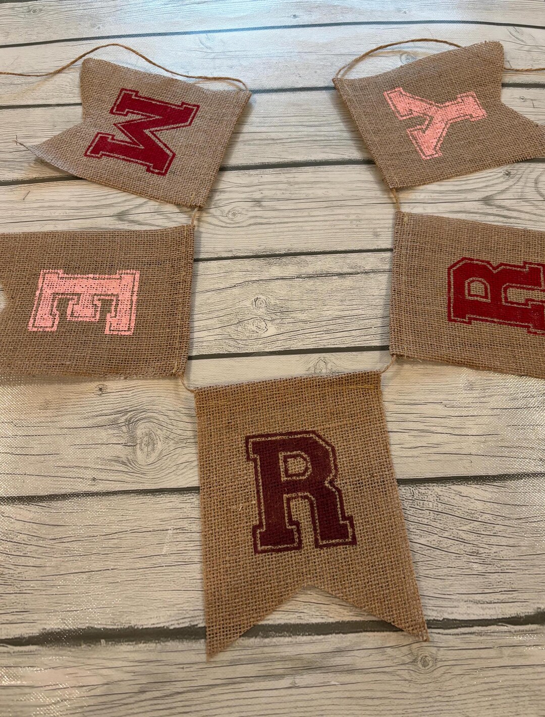 Rustic Merry Garland, Varsity Letter Merry, Merry Christmas Banner ...