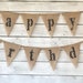 Happy Birthday Burlap Banner, Birthday Bunting, Polka Dot Birthday ...