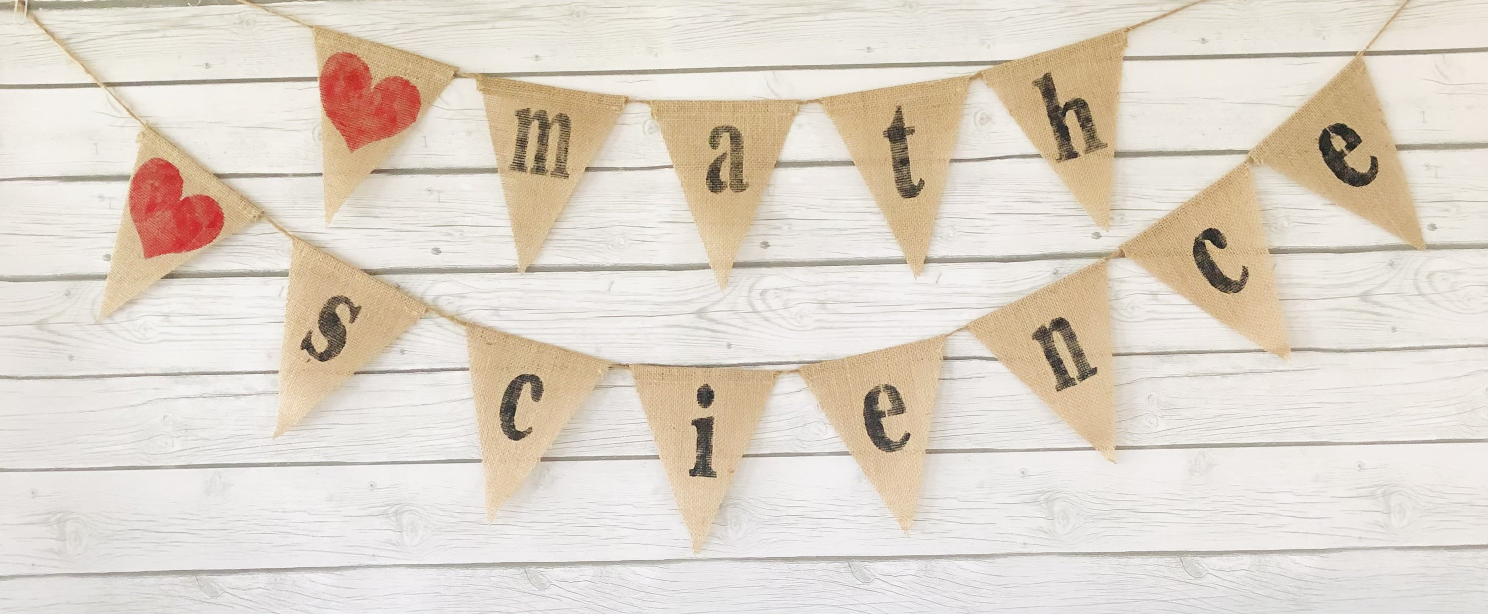 Heart Subject Banner School Flag Banner Classroom Burlap - Etsy
