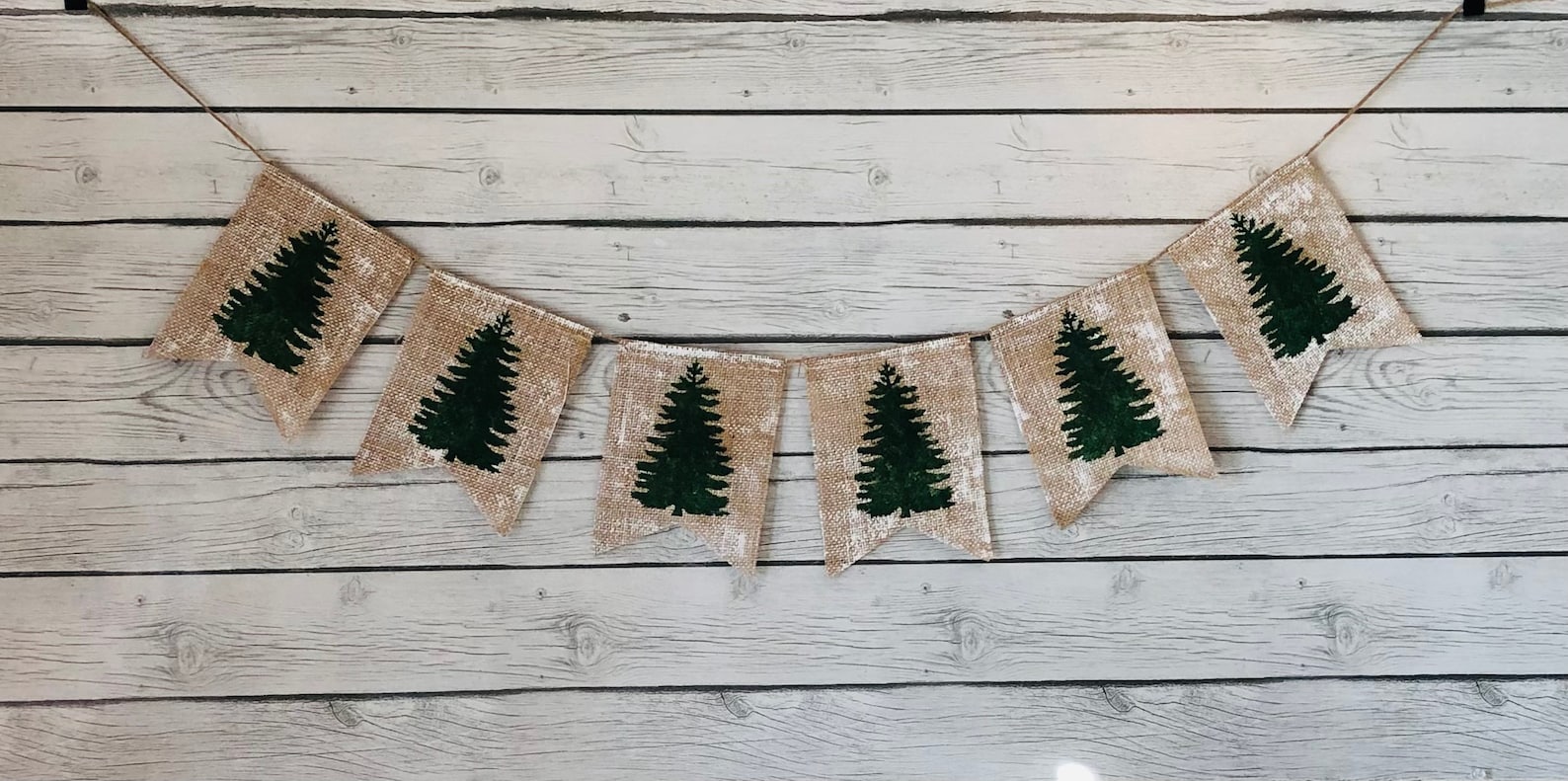 Rustic Tree Banner Burlap Tree Banner Christmas Tree Banner | Etsy