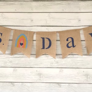 Custom Teacher Name Banner, Boho Rainbow Banner, Rustic Rainbow ...