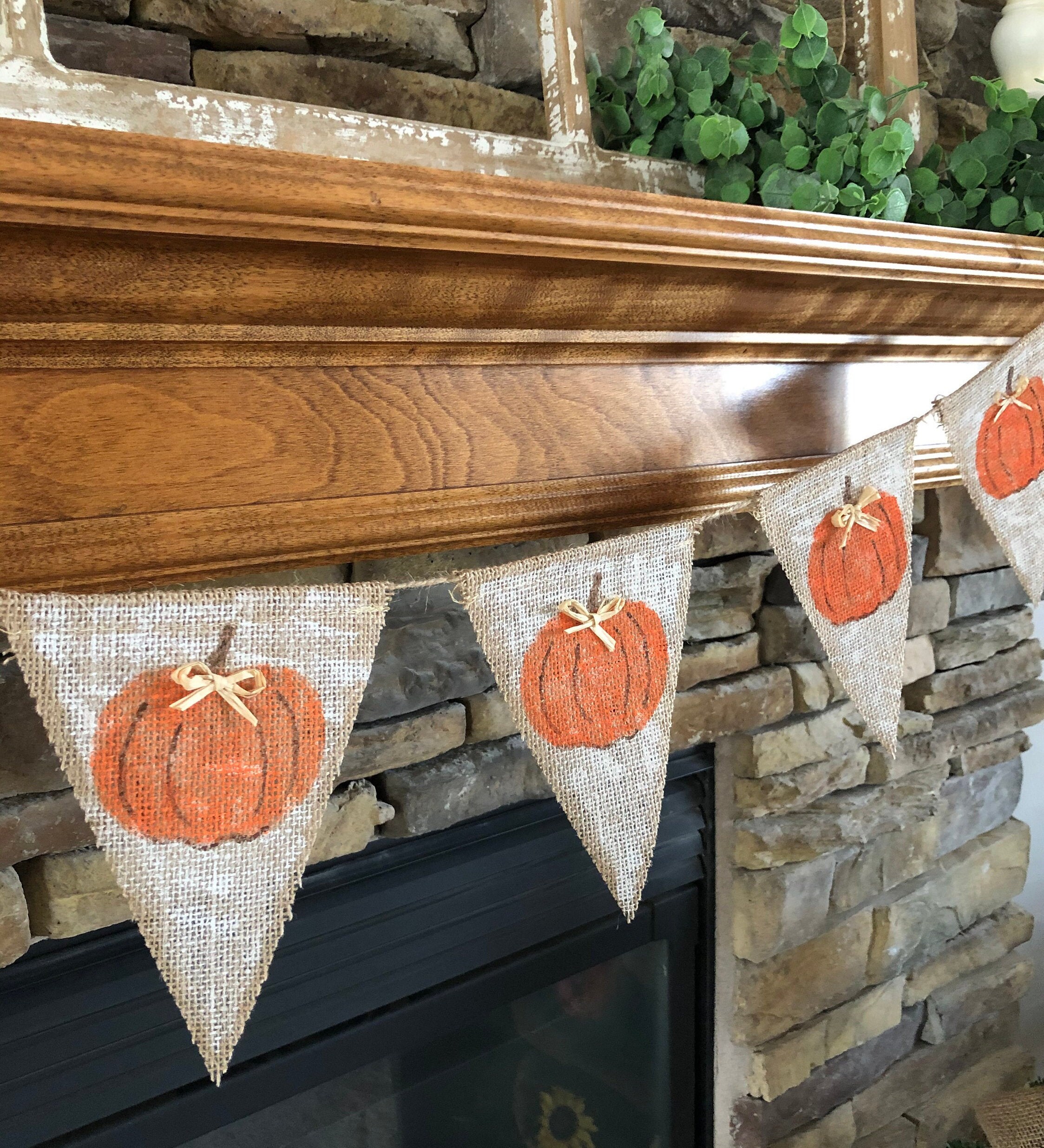 Rustic Pumpkin Banner, Pumpkin Burlap Banner, Fall Pumpkin Banner - Etsy