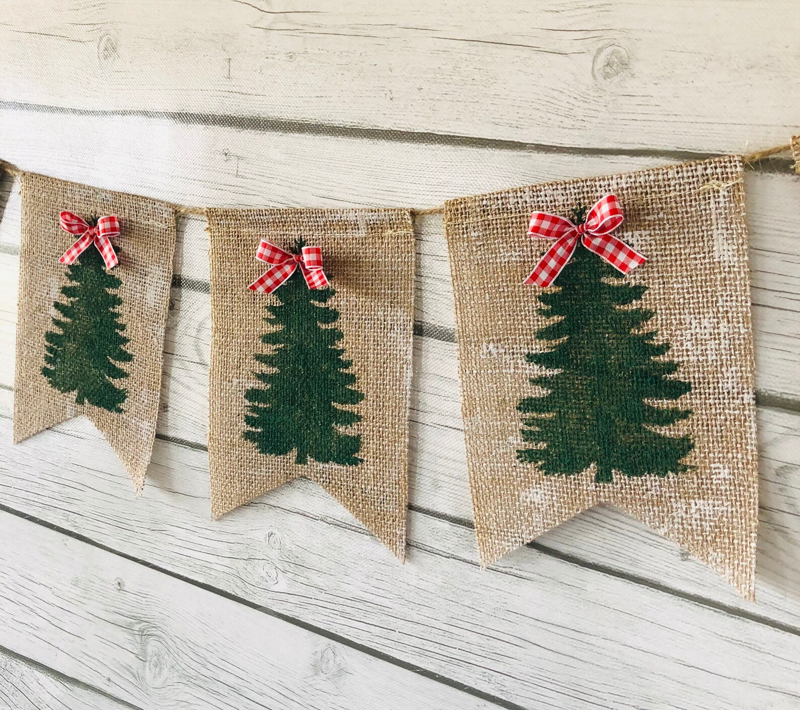 Rustic Tree Banner Burlap Tree Banner Christmas Tree Banner | Etsy