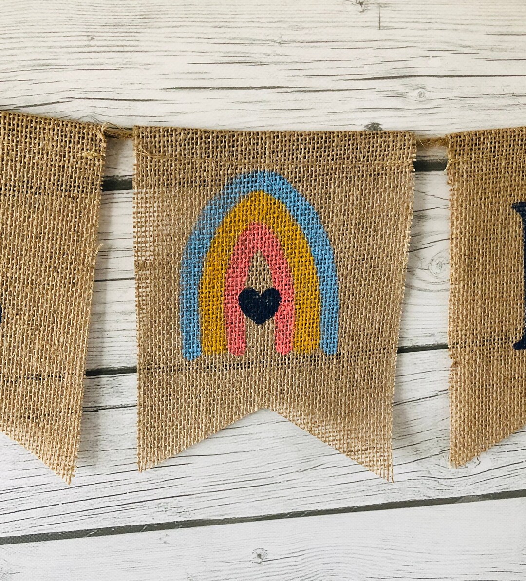 Custom Teacher Name Banner, Boho Rainbow Banner, Rustic Rainbow ...