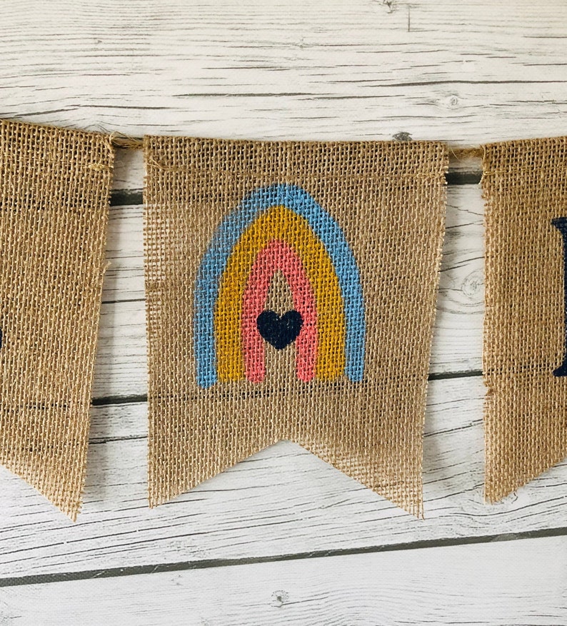 Custom Teacher Name Banner Boho Rainbow Banner Rustic - Etsy