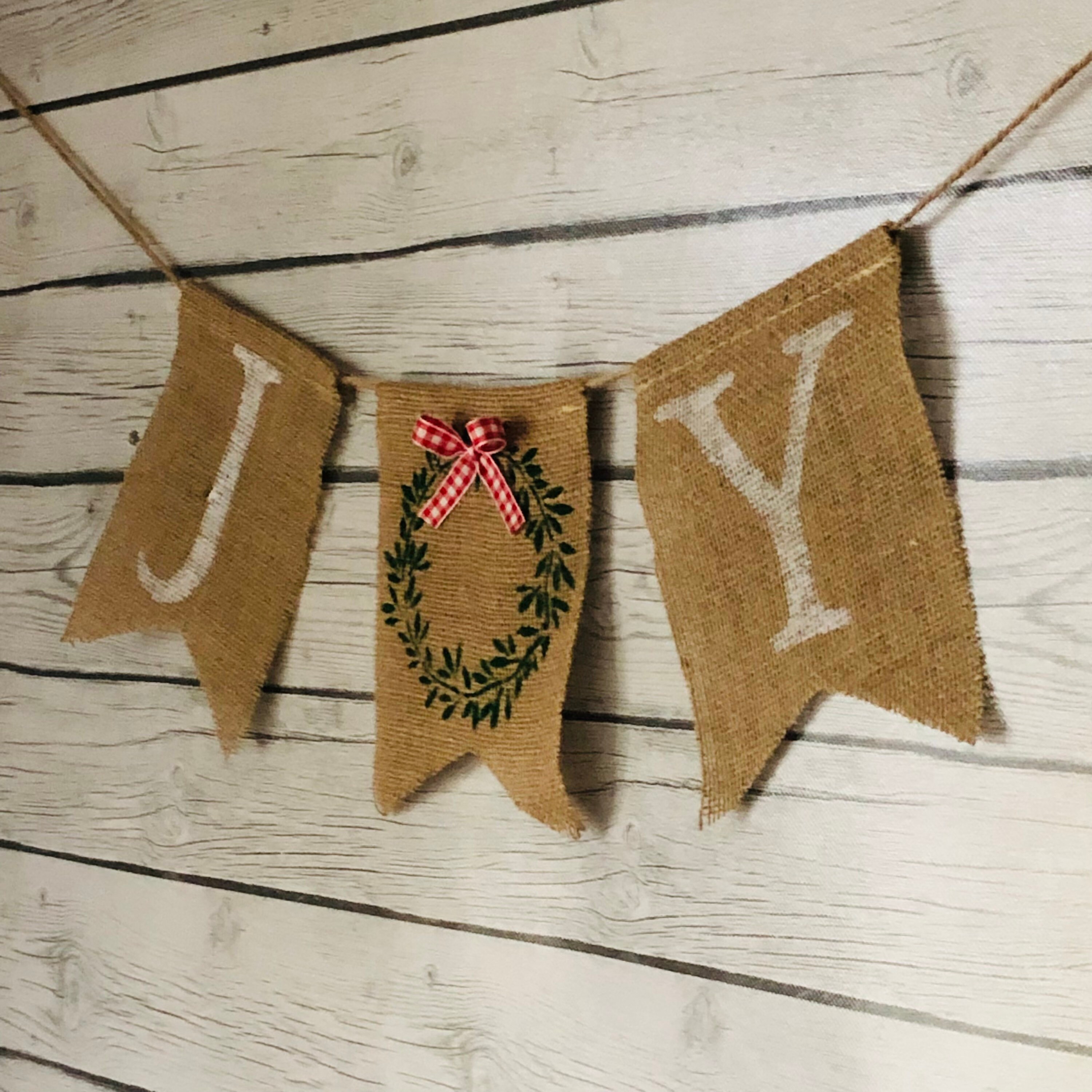 JOY Holiday Banner, Joy Burlap Banner, Christmas Bunting - Etsy
