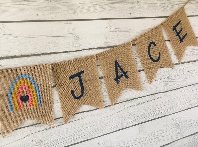 Custom Teacher Name Banner Boho Rainbow Banner Rustic | Etsy
