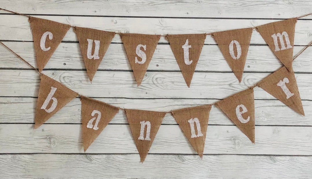 Custom Burlap Banner Personalized Pennant Flags Classroom - Etsy