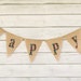 Happy Birthday Burlap Banner, Birthday Bunting, Polka Dot Birthday ...