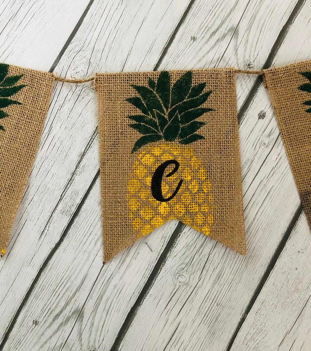 Pineapple Burlap Welcome Banner Pineapple Decor Tropical - Etsy