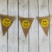 Smiley Face Burlap Banner, Happy Face Banner, Classroom Banner - Etsy