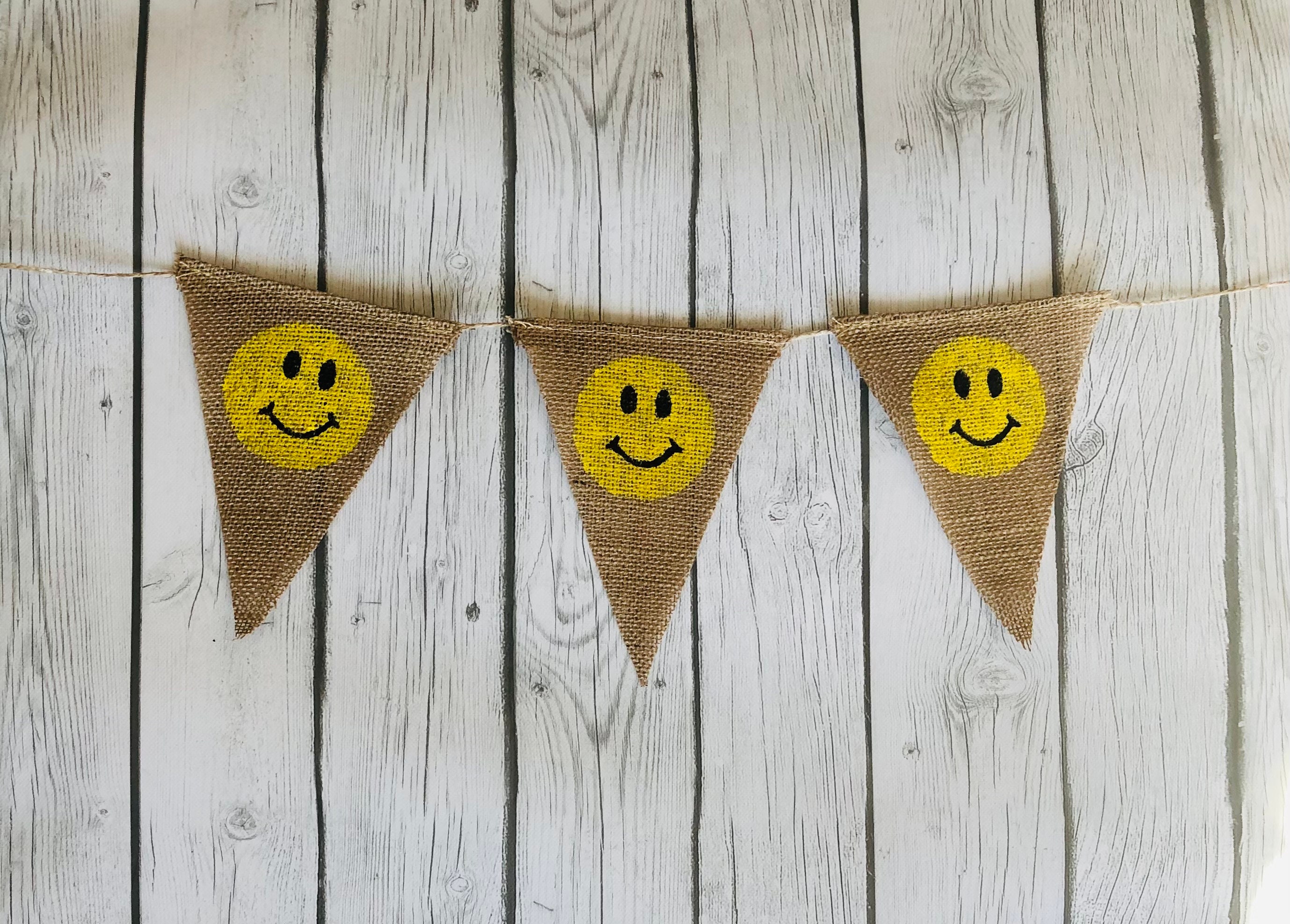 Smiley Face Burlap Banner Happy Face Banner Classroom Banner - Etsy