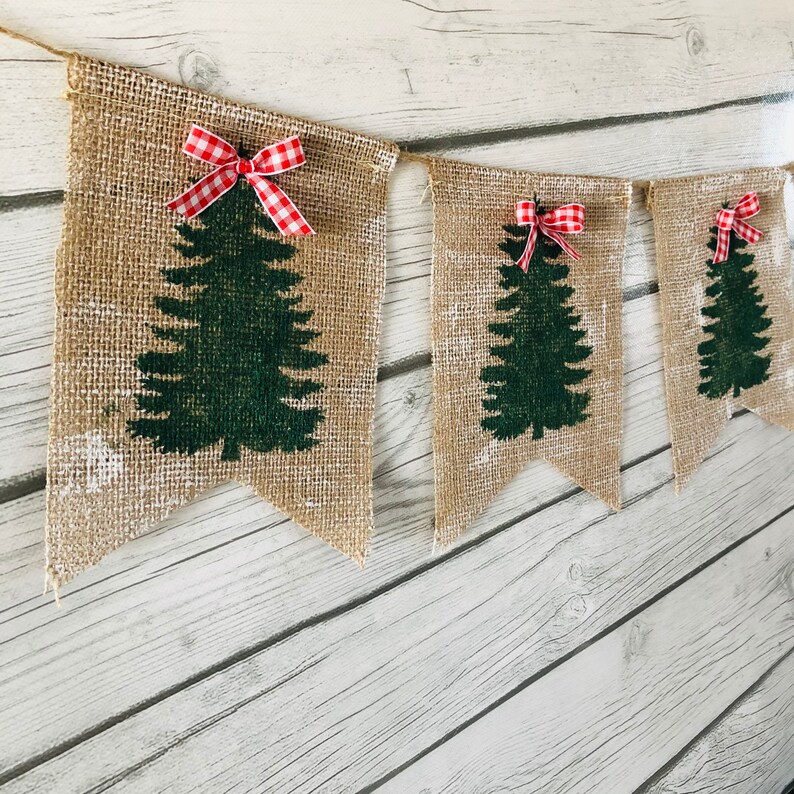 Rustic Tree Banner; Burlap Tree Banner; Christmas Tree Banner - Etsy
