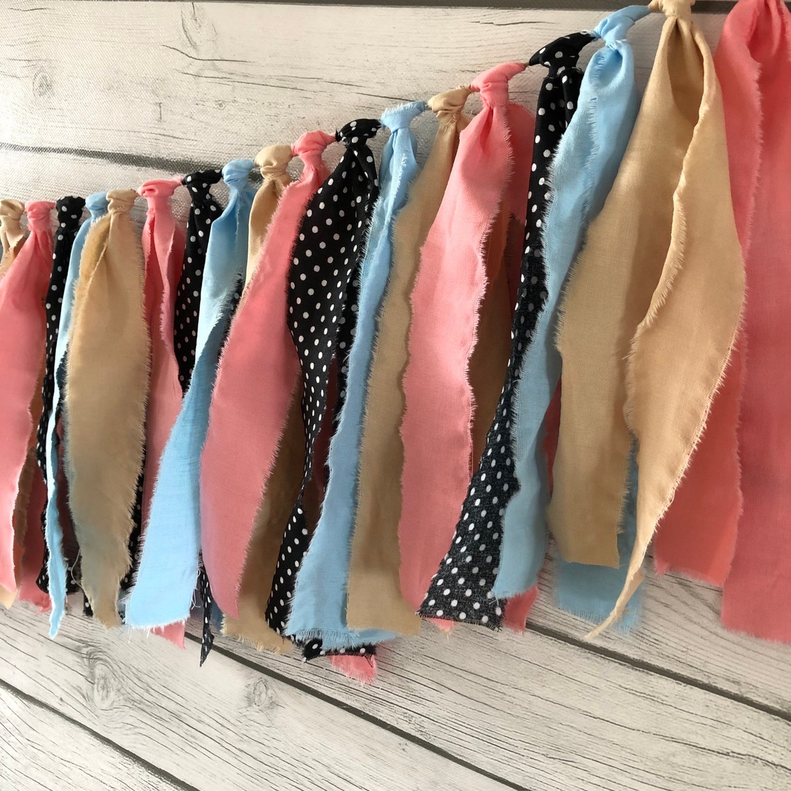 Boho Rainbow Rag Garland, Rag Tie Banner, Fabric Banner - Etsy