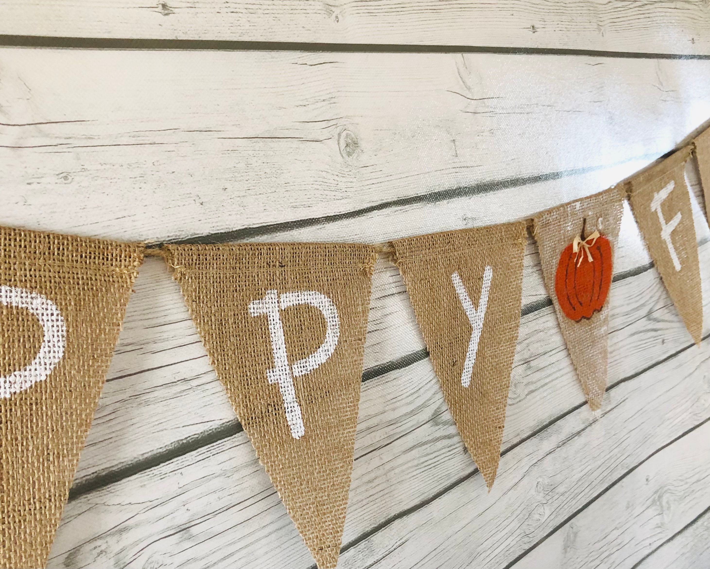 Happy Fall Banner Fall Burlap Banner Classroom Banner - Etsy