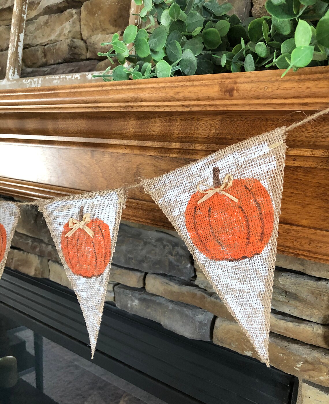 Rustic Pumpkin Banner Pumpkin Burlap Banner Fall Pumpkin | Etsy