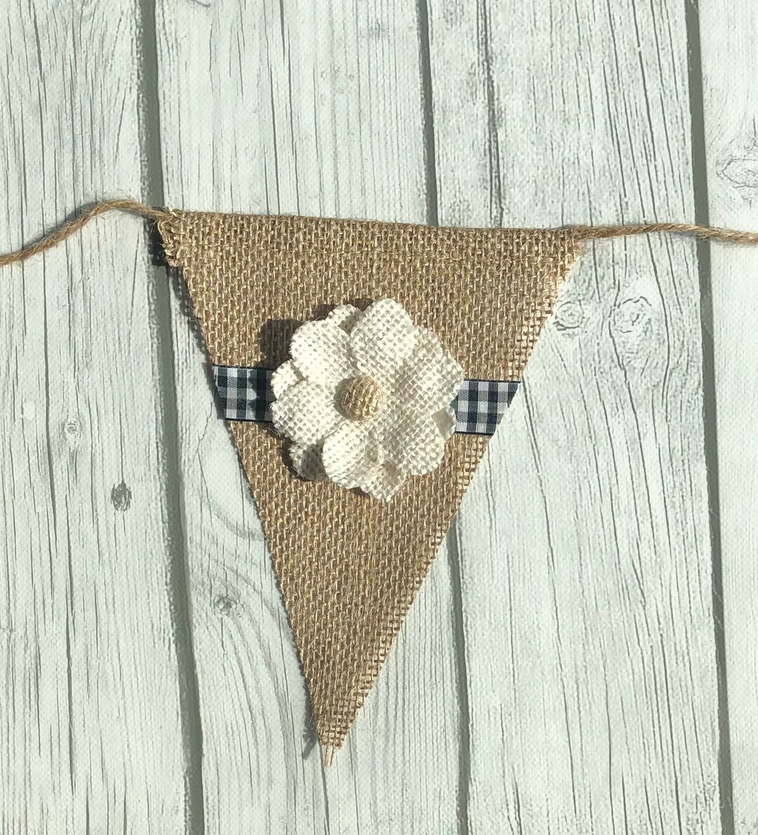FARMHOUSE Burlap Banner, Custom Black and White Buffalo Check Banner ...