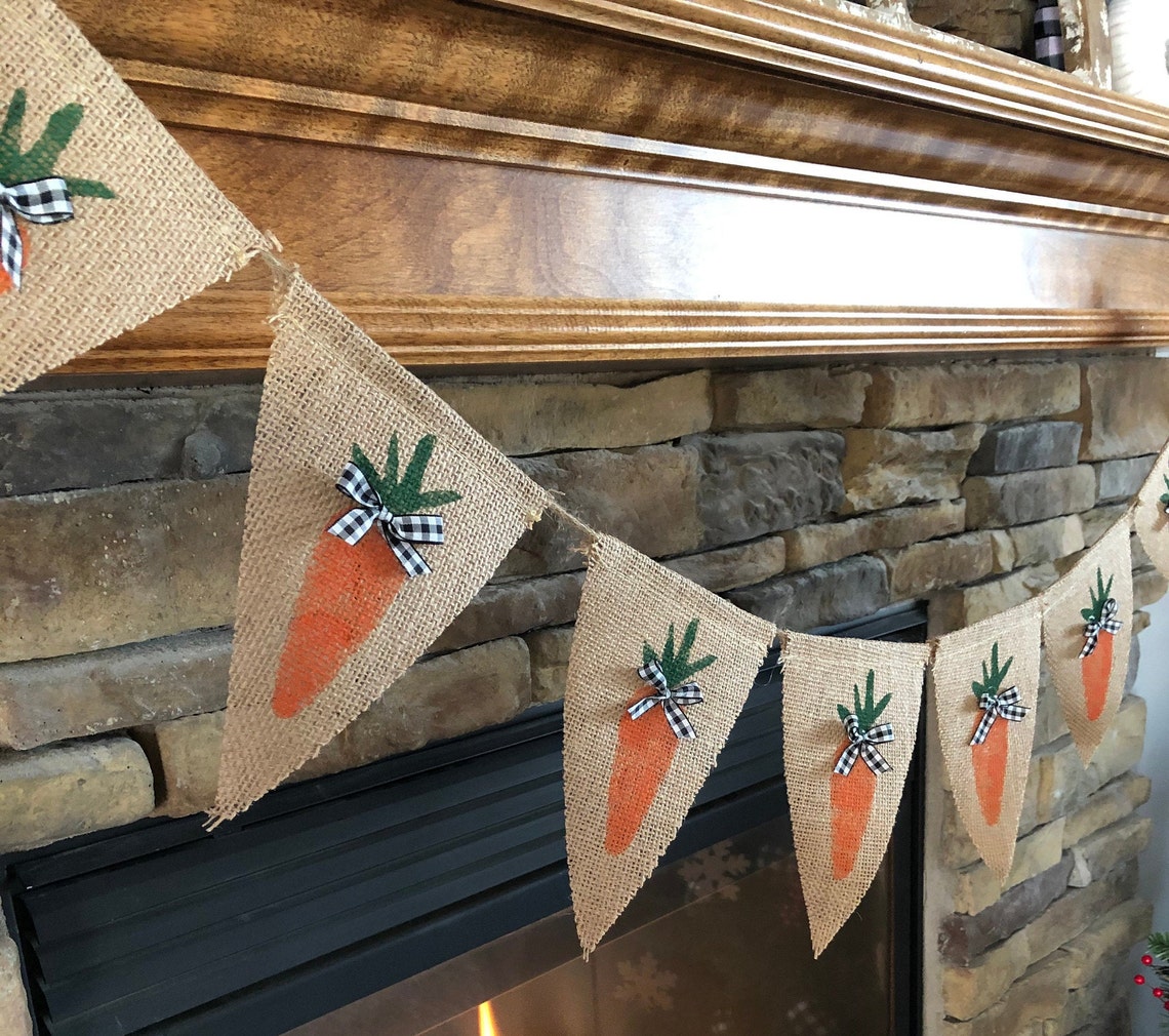 Farmhouse Carrot Banner Spring Carrot Banner Black and White - Etsy