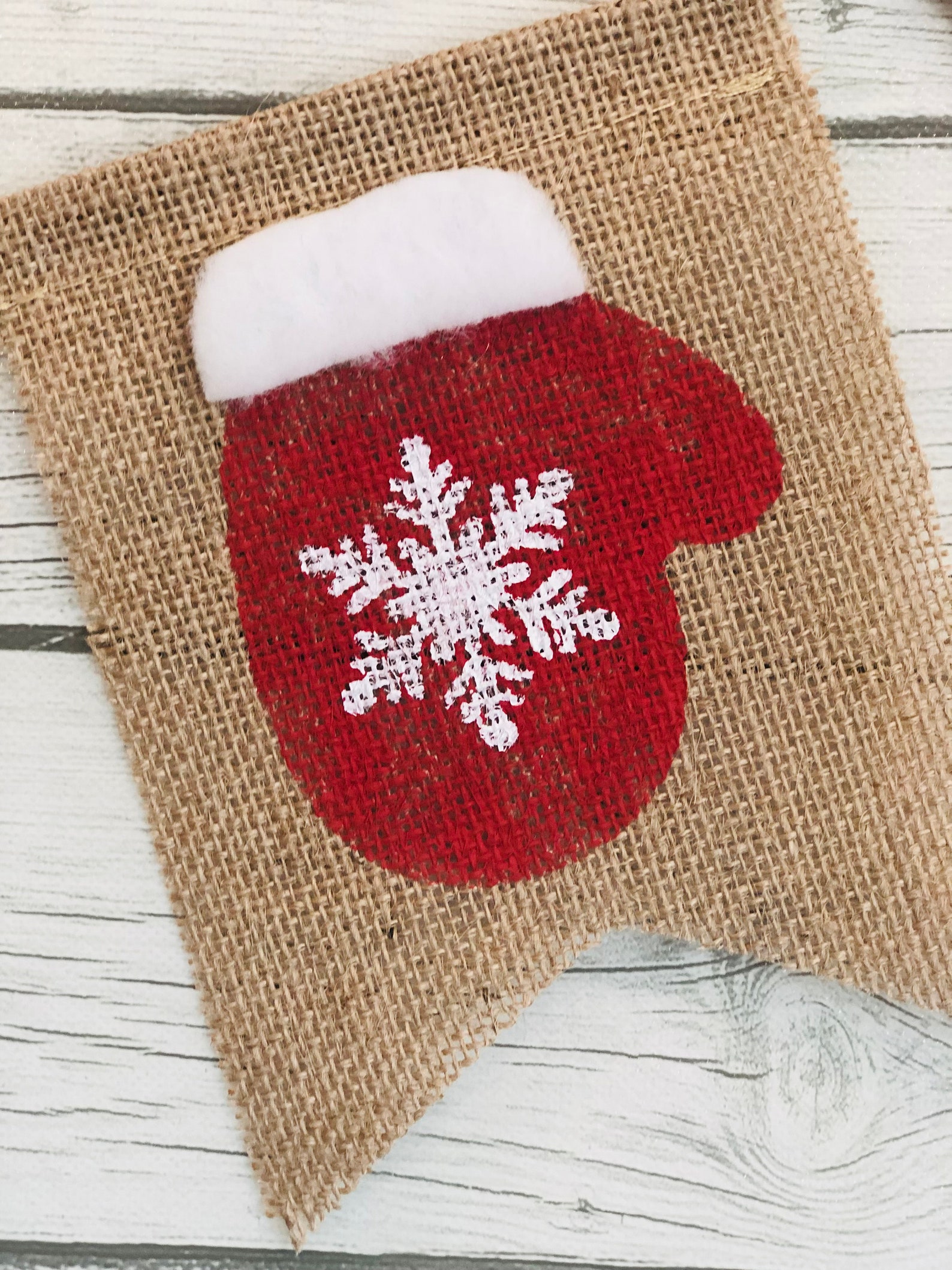 Mitten Burlap Banner, Winter Garland, Snowflake Mittens - Etsy