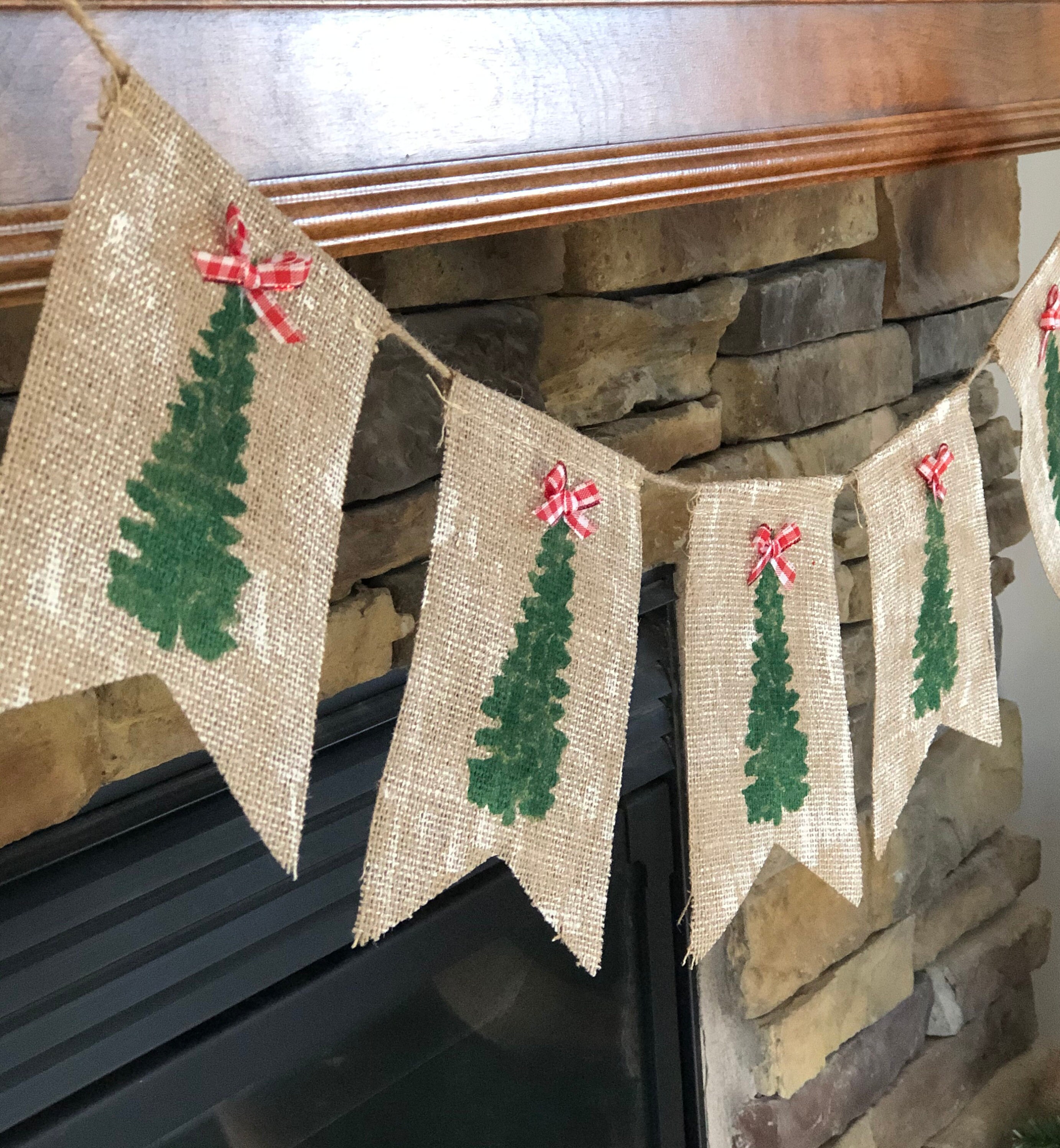 Rustic Tree Banner Burlap Tree Banner Christmas tree banner | Etsy