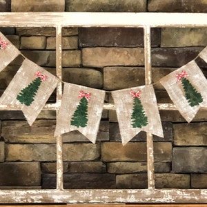Rustic Tree Banner Burlap Tree Banner Christmas Tree Banner | Etsy