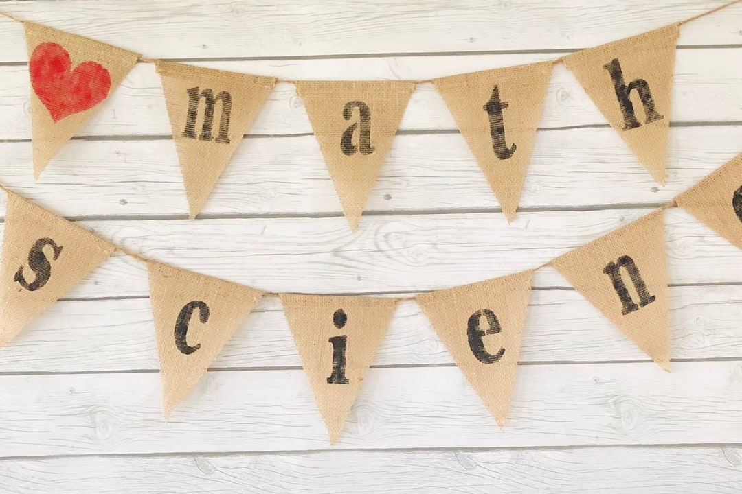Heart Subject Banner School Flag Banner Classroom Burlap - Etsy