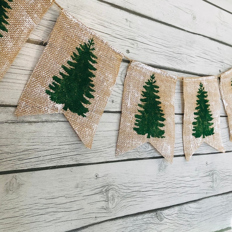 Rustic Tree Banner Burlap Tree Banner Christmas Tree Banner | Etsy