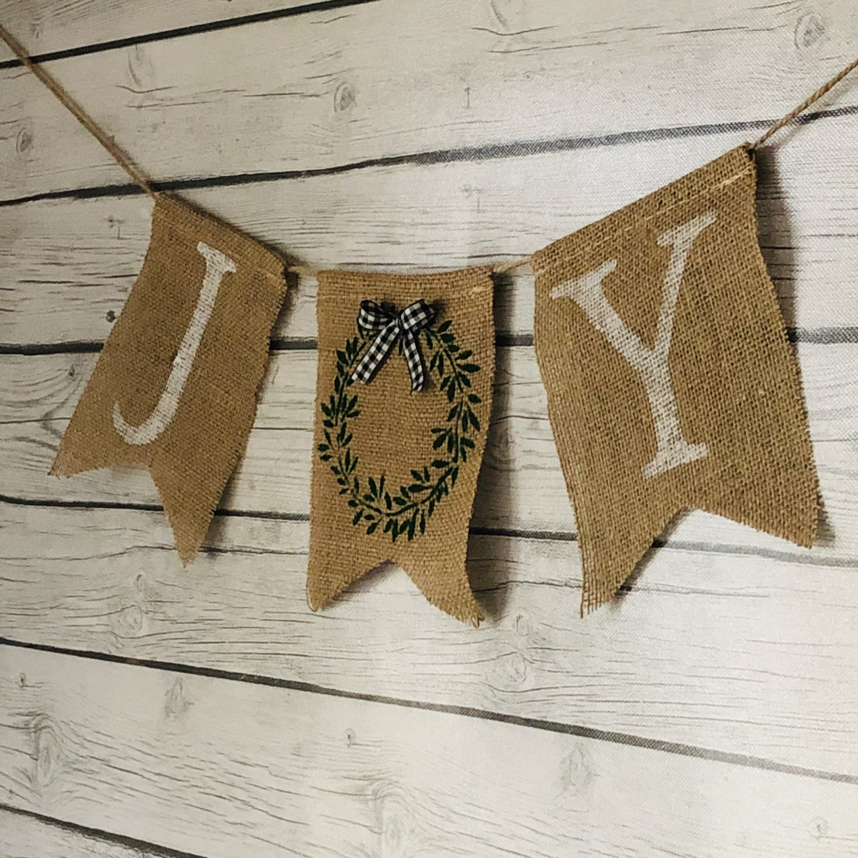 JOY Holiday Banner Joy Burlap Banner Christmas Bunting - Etsy