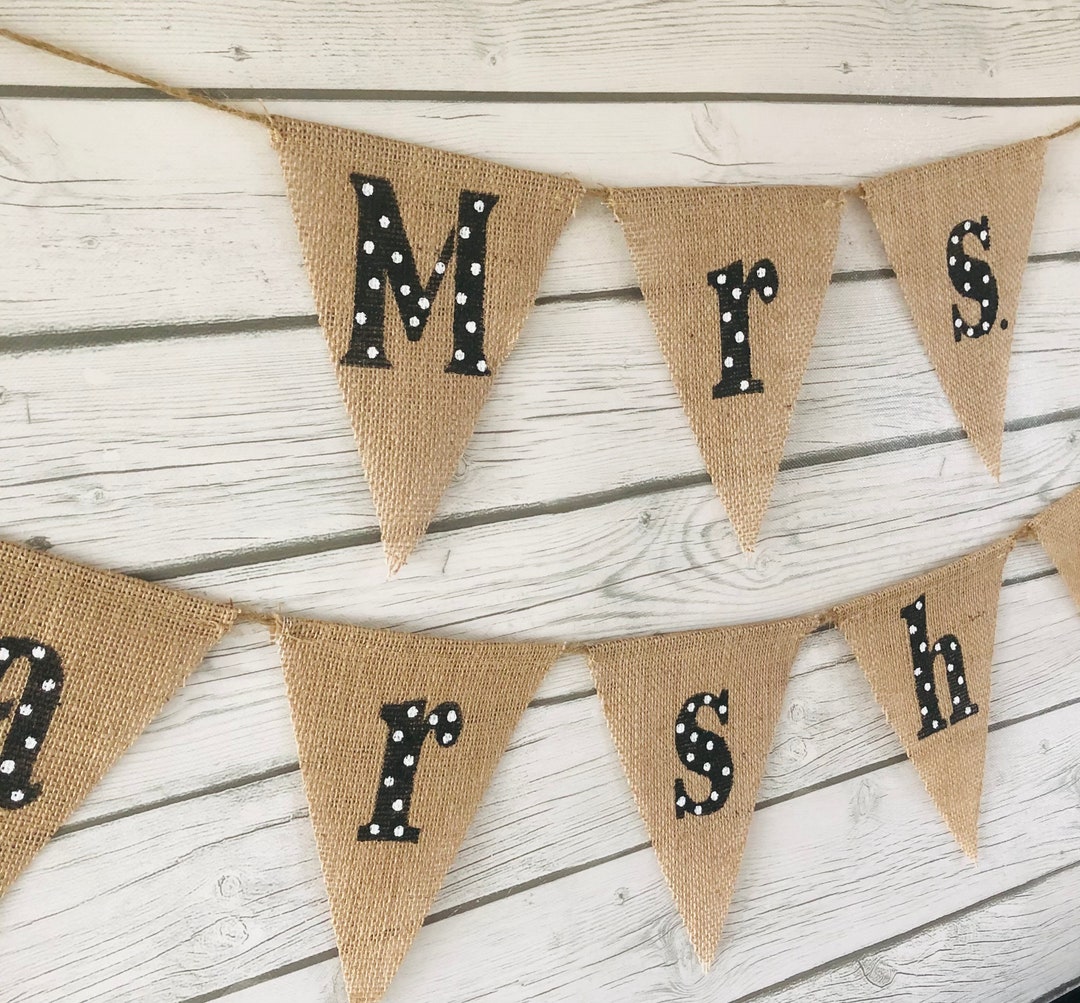 Custom Teacher Name Banner, Black and White Polka Dot Teacher Banner ...