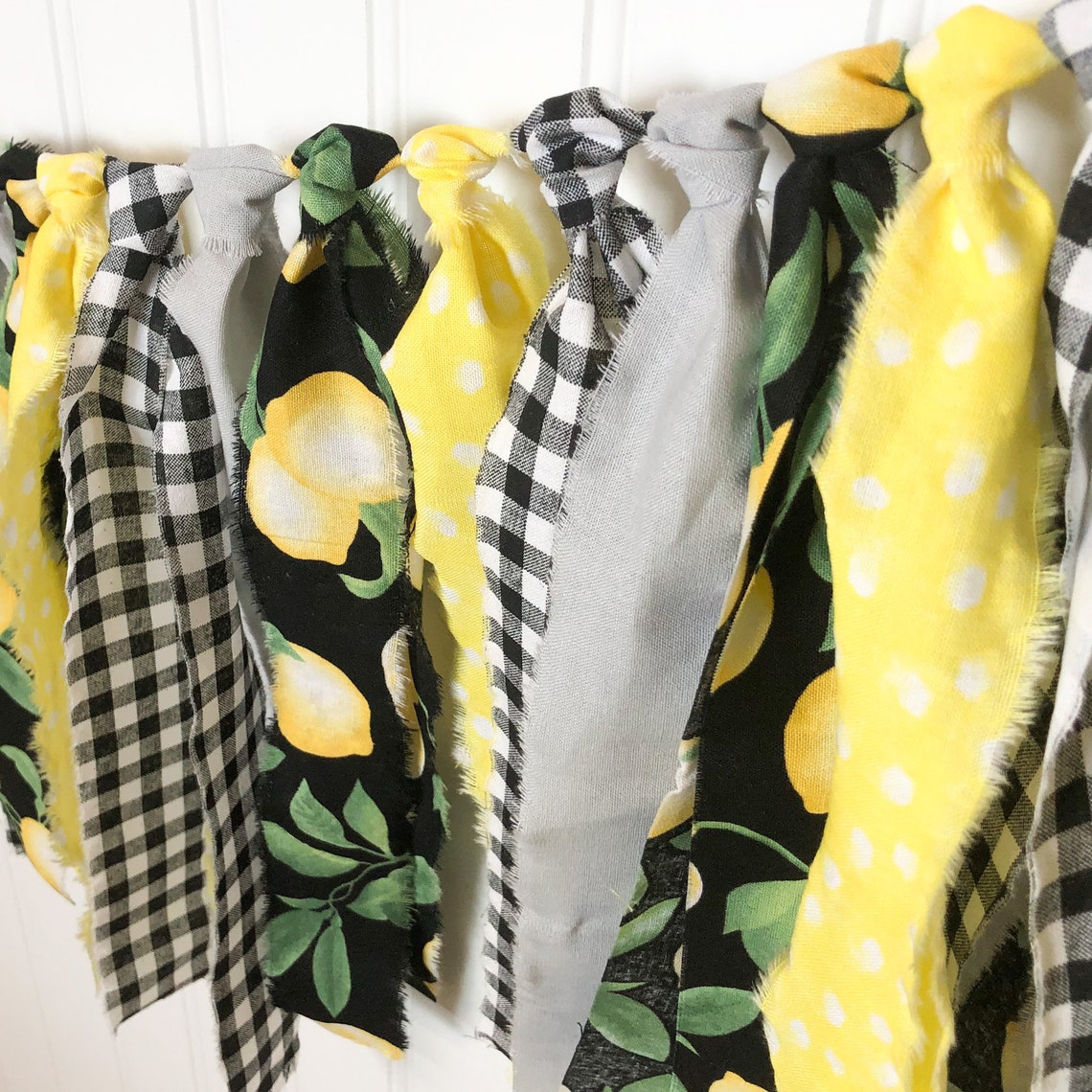 Lemon Rag Tie Garland, Lemon Banner - Etsy