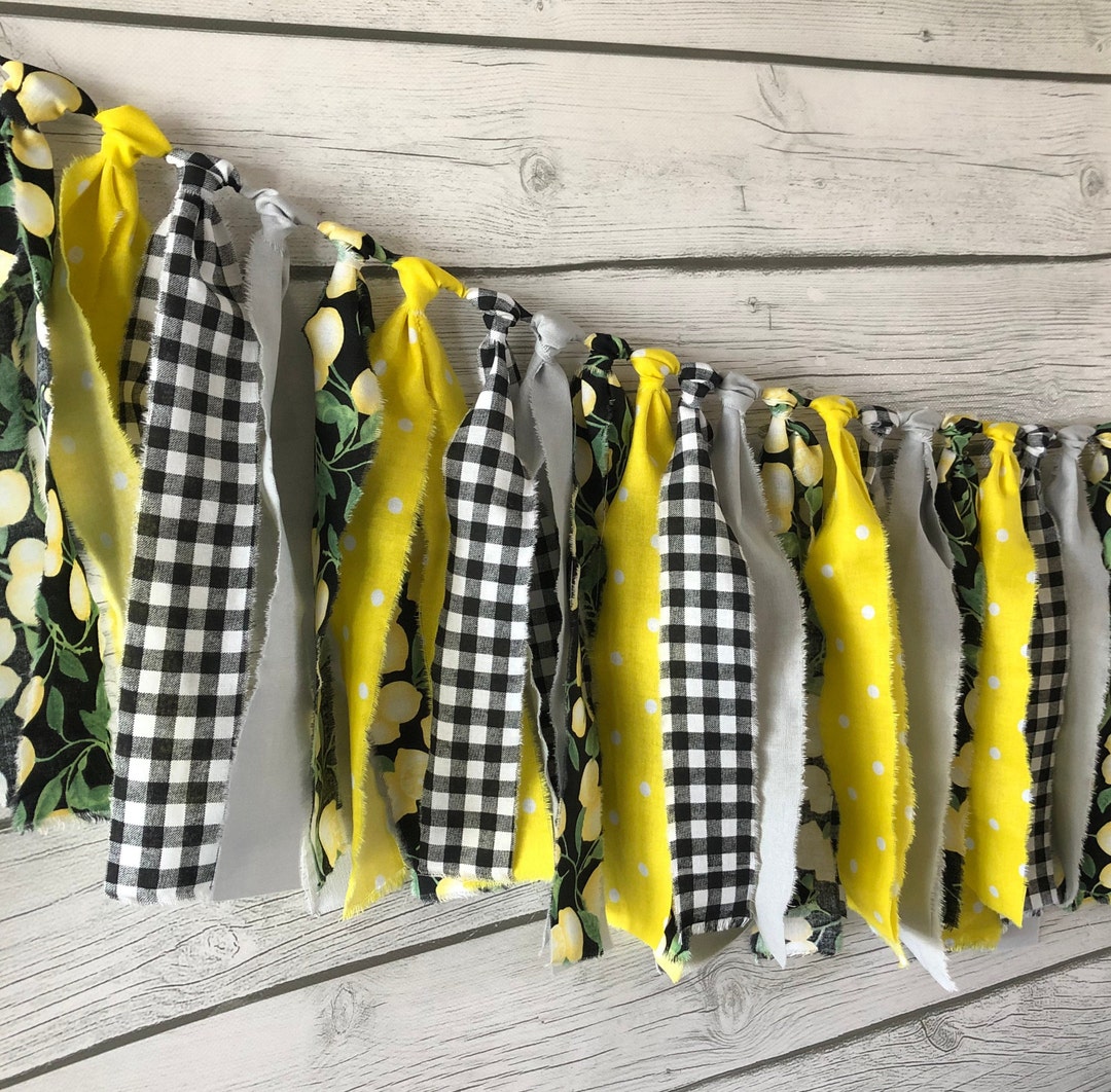 Lemon Rag Tie Garland, Lemon Banner - Etsy