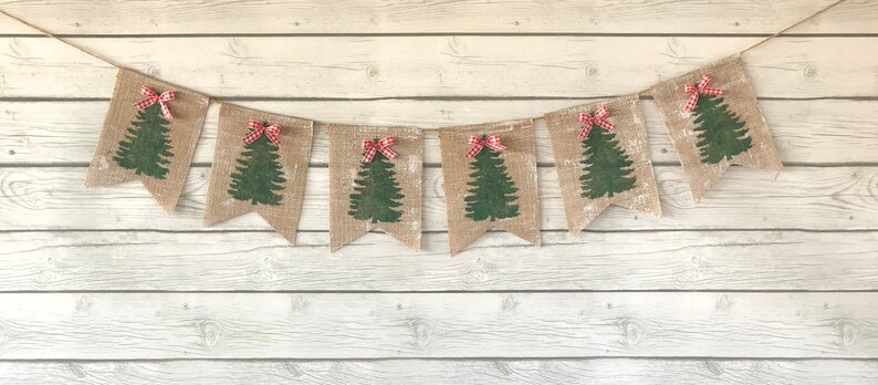Rustic Tree Banner Burlap Tree Banner Christmas Tree Banner | Etsy