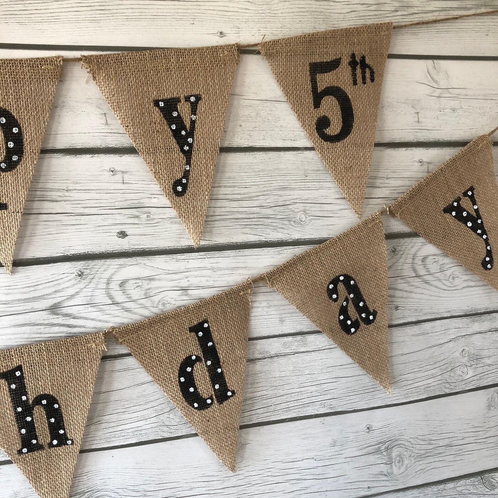Happy Birthday Burlap Banner Birthday Bunting Polka Dot | Etsy