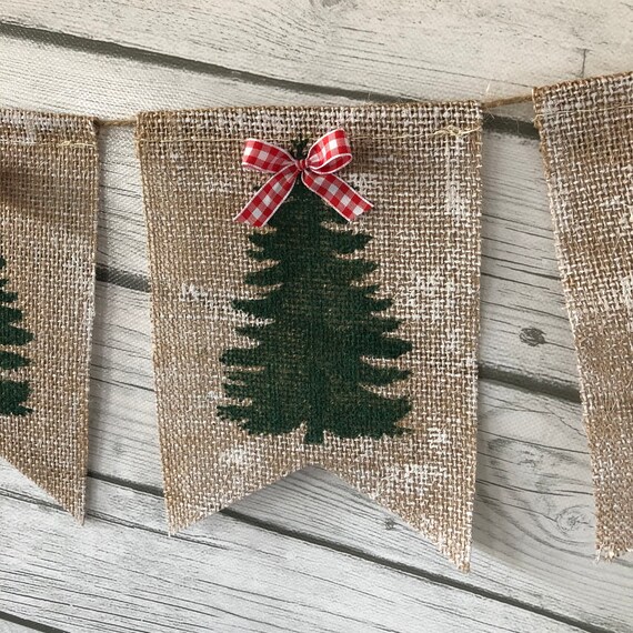Rustic Tree Banner Burlap Tree Banner Christmas Tree Banner | Etsy