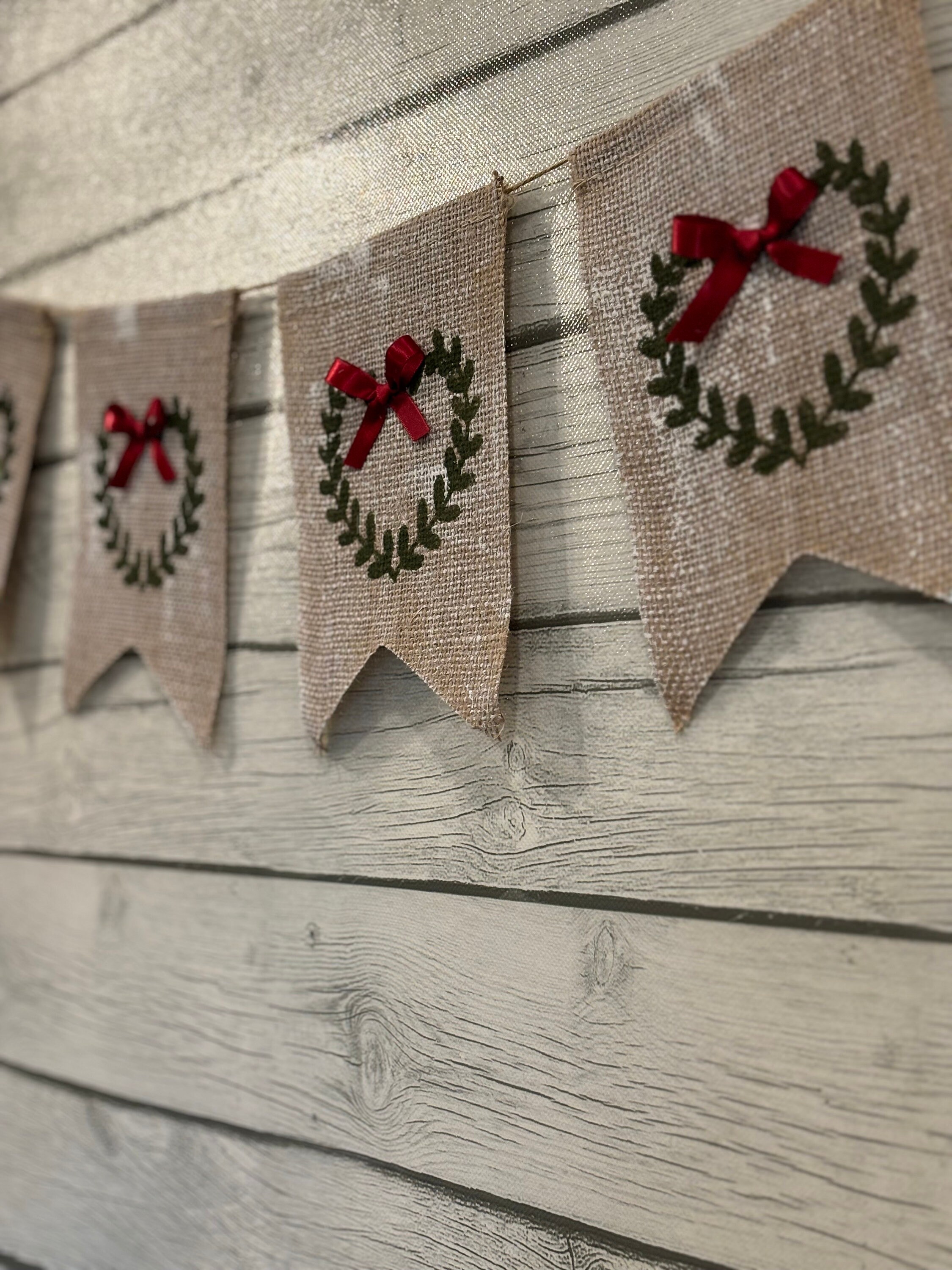 Rustic Heart Wreath Banner, Rustic Valentine Banner, Valentine Heart ...