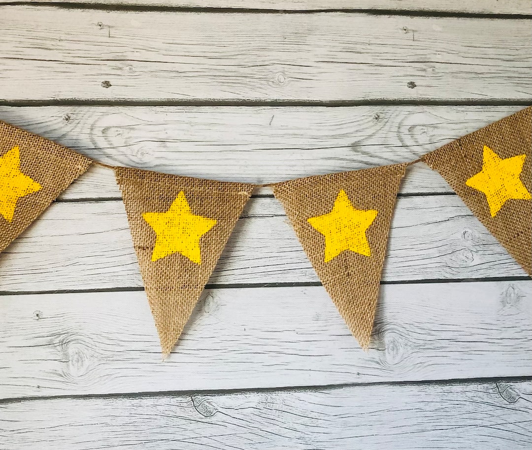 Custom Star Banner, School Team Colors Banner, Classroom Star Bunting ...