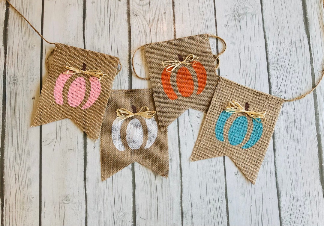 Fall Pumpkin Banner, Pink Pumpkin Banner, Blue Pumpkin Banner, Fall ...