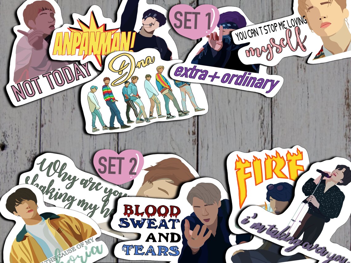 BTS Vinyl Stickers Individual or Pack of 5 | Etsy