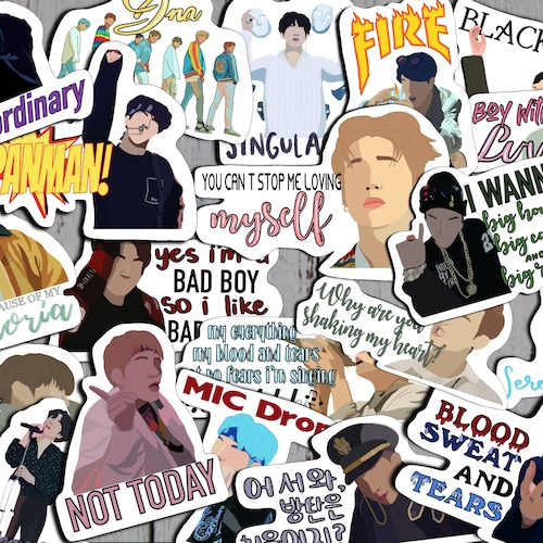 BTS Sticker BTS Group Sticker Faceless Portrait Sticker | Etsy